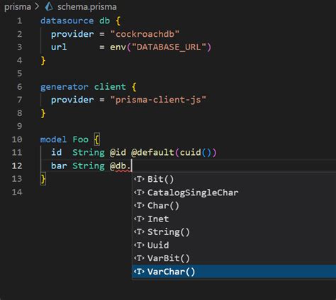 Unable To Use Native Database Types With Prisma And Cockroachdb · Issue