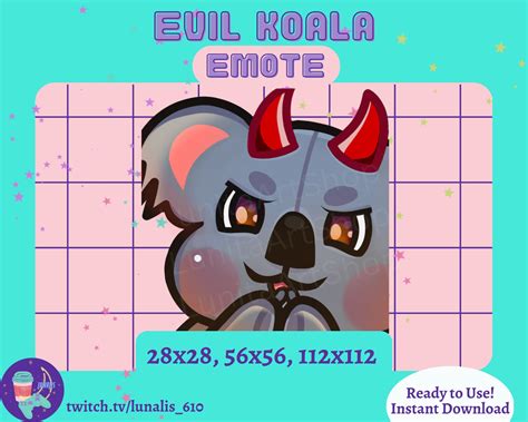 Koala Bear Emote For Twitch Discord Youtube Evil Koala Emote For