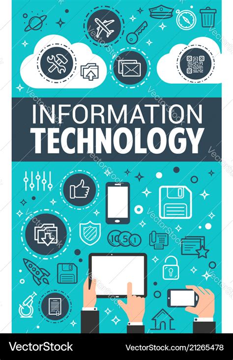 Information Technology Data Poster Royalty Free Vector Image