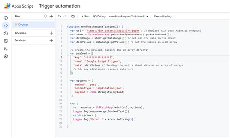 Learn How To Use Google Apps Script To Trigger An Automation Using An API Call API General