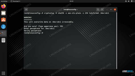 Usb Stick Encryption Using Linux Linux Tutorials Learn Linux Configuration