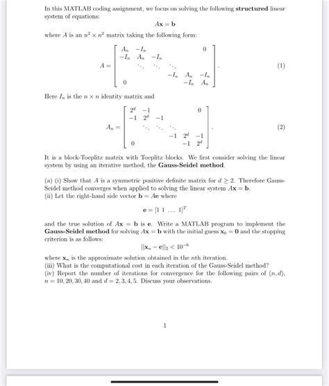 Solved In This Matlab Coding Assignment We Focus On Solving