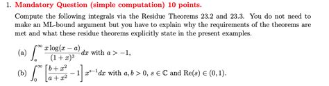 Solved 1 Mandatory Question Simple Computation 10 Points