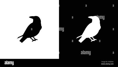 Raven Icon Linear Logo Mark Set Collection In Black And White Stock Vector Image And Art Alamy