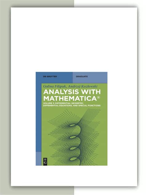 Analysis With Mathematica Vol 3 Differential Geometry Differential