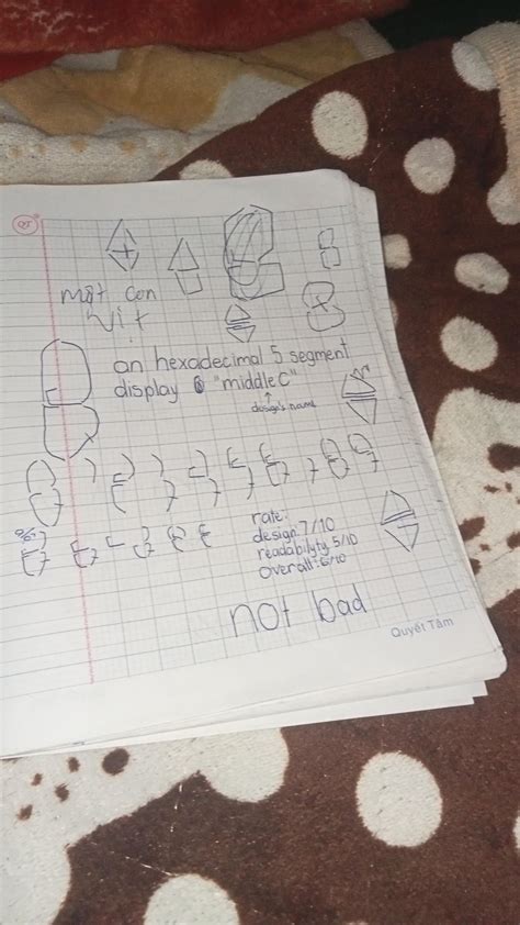 My 5 Segment Display Design Hexadeciamal I Called It Middle C R