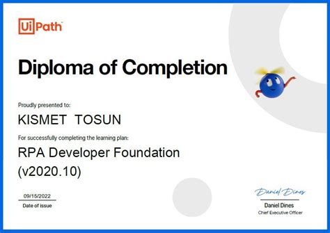 Kısmet Tosun On Linkedin Rpa Certificate Roboticprocessautomation
