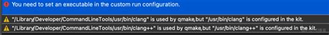 1 error you need to set an executable in the custom run