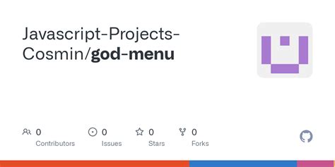 Github Javascript Projects Cosmingod Menu