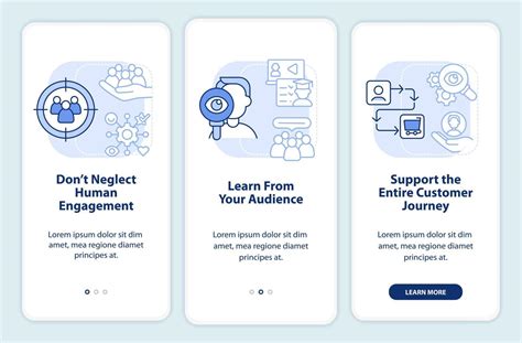People First Mindset Light Blue Onboarding Mobile App Screen Walkthrough 3 Steps Graphic