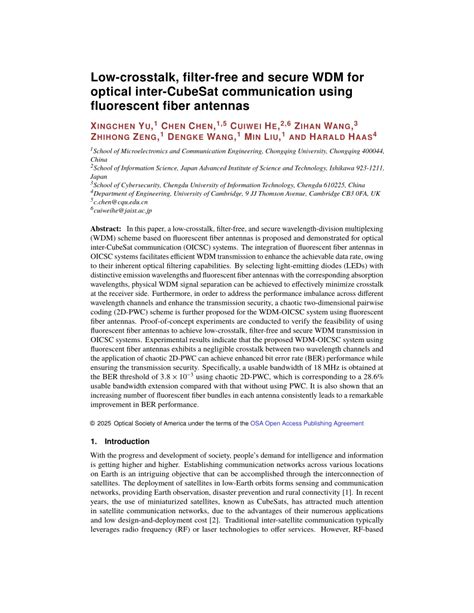 Pdf Low Crosstalk Filter Free And Secure Wdm For Optical Inter