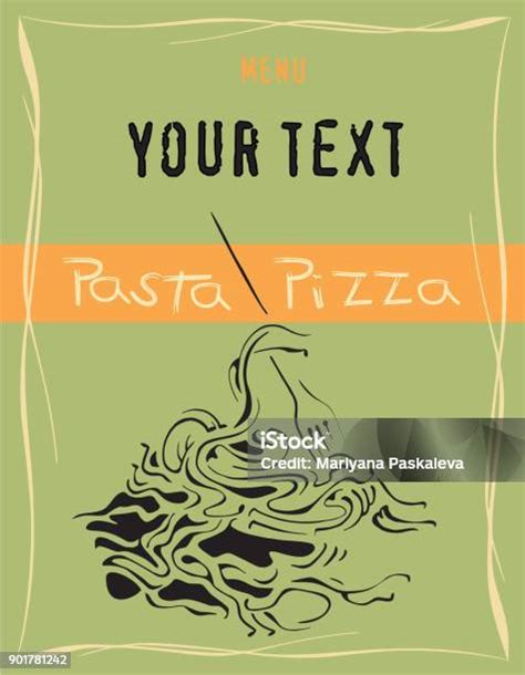 이탈리아 파스타 레스토랑에 대 한 메뉴의 벡터 이미지 메뉴의 커버에 대 한 크리에이 티브 디자인입니다 그릇에 대한 스톡 벡터