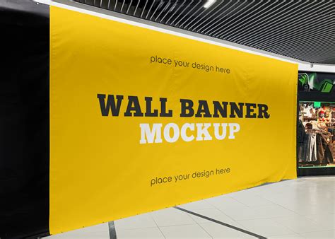 Horizontal Wall Banner Mockup Mockup World