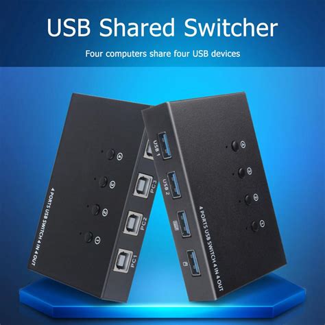 Usb Switch Box 4 Port Usb 2 0 Switcher Pc Sharing Grandado