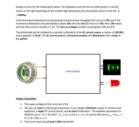 Design A Circuit For The Criteria Given Below The Chegg