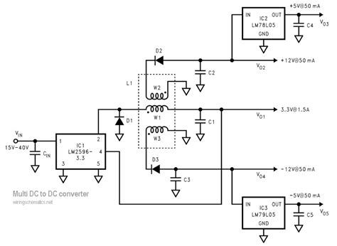 Multi Output Dc To Dc Converter Electronic Schematic Diagram