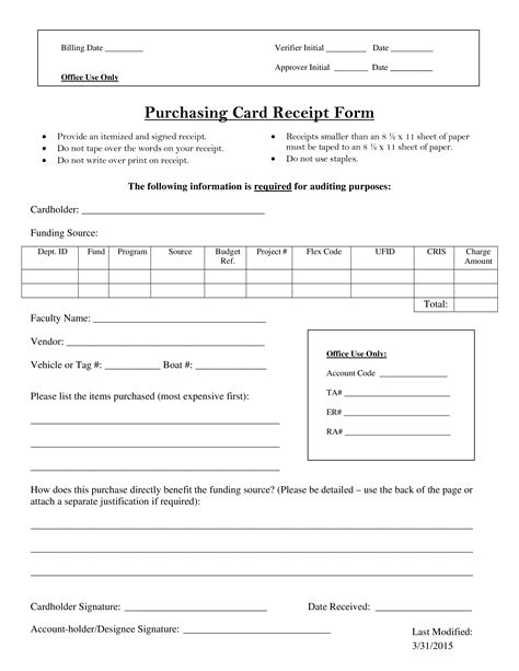 Kostenloses Purchase Cash Receipt