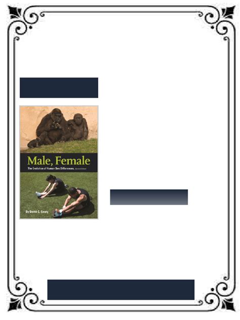 Male Female The Evolution Of Human Sex Differences 2nd Ed Edition Geary