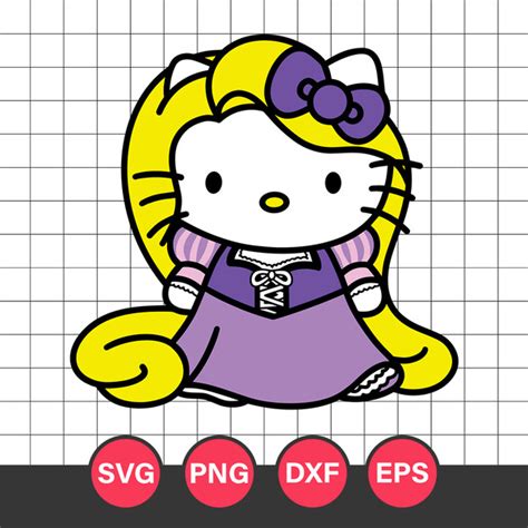 Hello Kitty Rapunzel Svg Hello Kitty Svg Princess Rapunzel Inspire Uplift