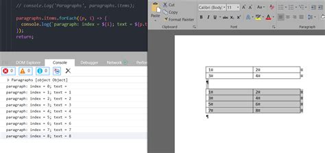 Javascript Office Word JS Get Paragraph Items Within Only The