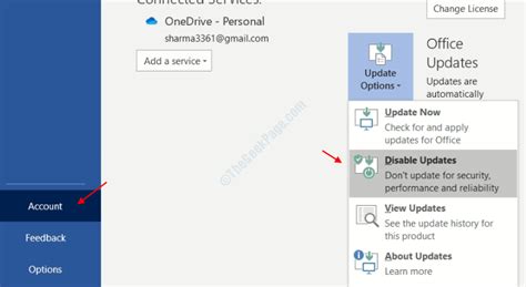 Enable Disable Auto Update Of Office In Windows