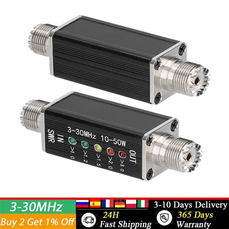 Led Swr Meter 3 30mhz Frequency Shortwave Standing Waves Indicator With 5 Leds M Female