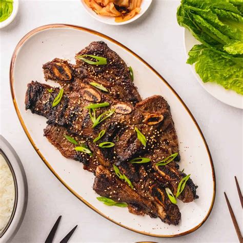 Korean Marinated Flanken Short Ribs Kalbi Kalbi Recipe Short Ribs