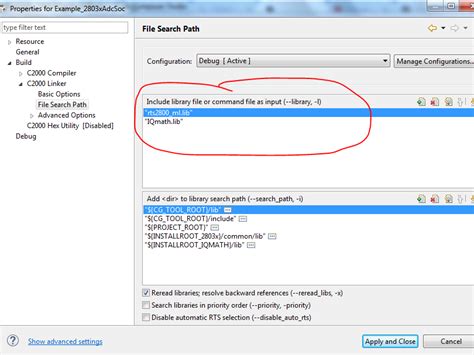 Ccs60编译工程时，总是报错unresolved Symbol——tipprofouthadl First Referenced Inlibrts2800mllib
