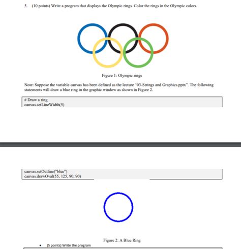 Solved 10 Points Write A Program That Displays The Olympic