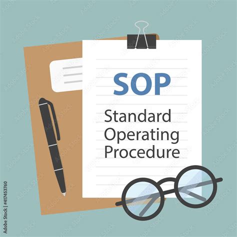 SOP Standard Operating Procedure Document Text Vector Illustration Stock Vector Adobe Stock