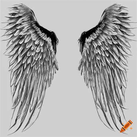 Pencil Drawing Of Angel Wings On Craiyon