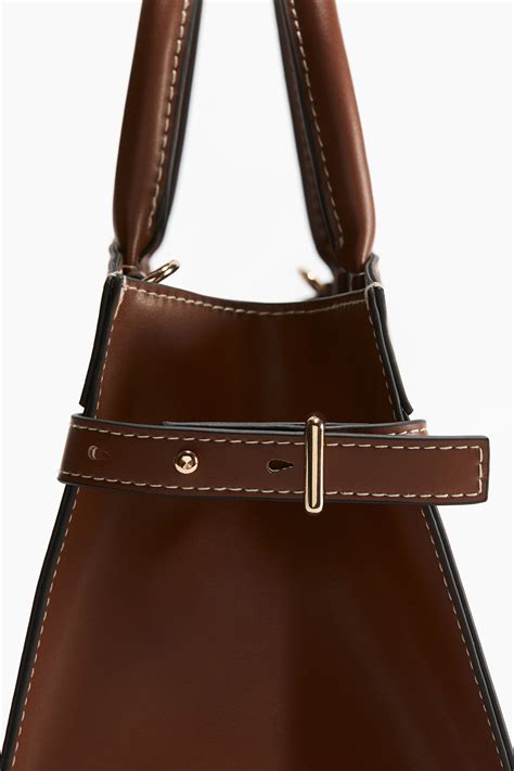 Чанта от брезент с дълга дръжка Кремав Кафяв ЖЕНИ Handm Bg