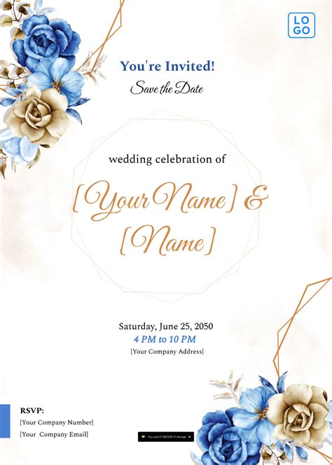 Free Save The Date Bridal Invitation Template To Edit Online