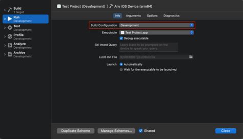 Create IOS Build Configurations For Test And Release Carver Code