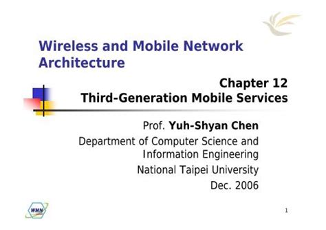 Wireless And Mobile Network Architecture
