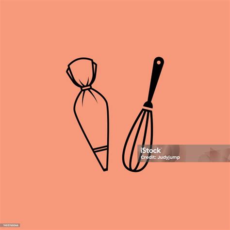 베이커리 로고 디자인 베이커리 사인 벡터 휘스크 로고 디자인 파이핑 크림 케이크와 위스킹 강철에 대한 스톡 벡터 아트 및 기타 이미지 Istock