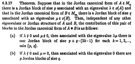 Linear Algebra Jordan Block Of Kronecker Product Mathematics Stack