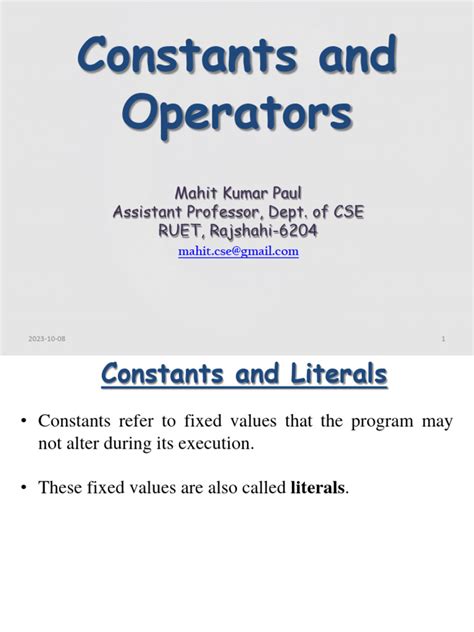 Introduction To Computer Programming With C Language Operators And