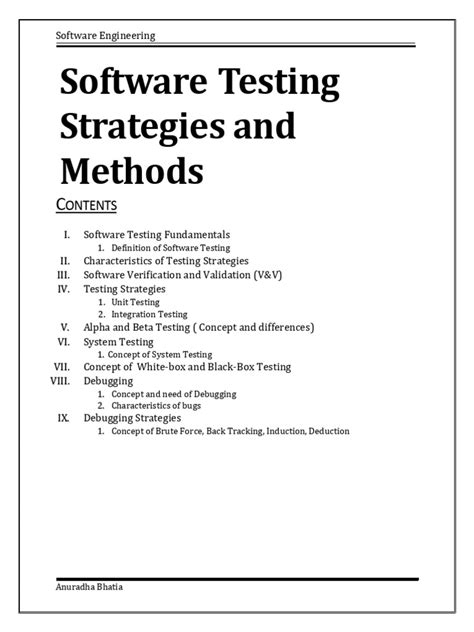 Software Testing Strategies And Methods Pdf Software Testing