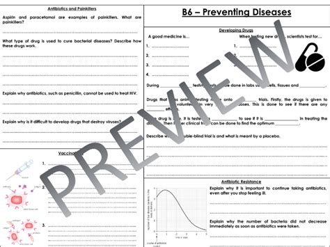 B6 Preventing Diseases Knowledge Organiser Teaching Resources