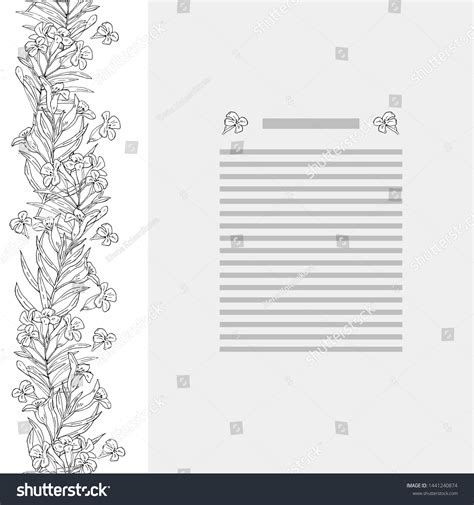 Seamless Border Card Template Hand Drawn Stock Vector Royalty Free