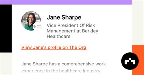Jane Sharpe Vice President Of Risk Management At Berkley Healthcare