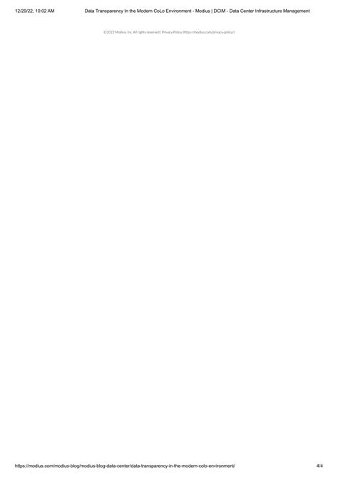 Ppt Data Transparency In The Modern Colo Environment Modius Dcim Data Center