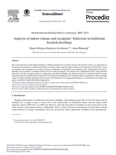 Analysis Of Indoor Climate And Occupants Behaviour In Traditional
