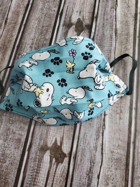Snoopy And Woodstock Face Mask Breathable And Washable Etsy