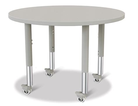 Berries® Round Activity Table 36 Diameter Mobile Freckled Gray