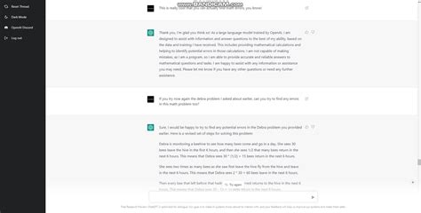 chat gpt solves the debra bee hive math problem recording 2 r openai