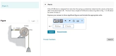 Solved Part A Figure 1 If The 270 Lb Block Is Released