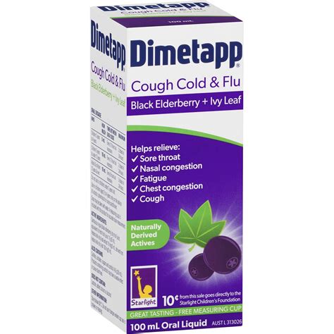 Dimetapp Cough Cold And Flu With Ivy Leaf 100ml Woolworths