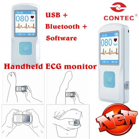 Portable Ecg Ekg Monitor Bluetooth Heart Beat Monitor Usb Lcd New